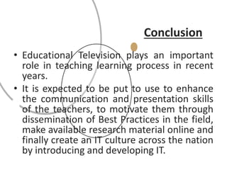 Role of television in Education | PPTX