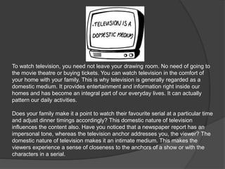 Role of Television as a Mass Medium | PPTX