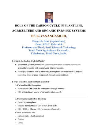 Role of the Carbon Cycle in Plant Life & Objective Q & A.pdf