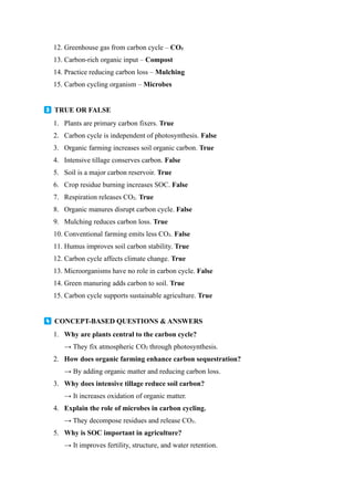 Role of the Carbon Cycle in Plant Life & Objective Q & A.pdf