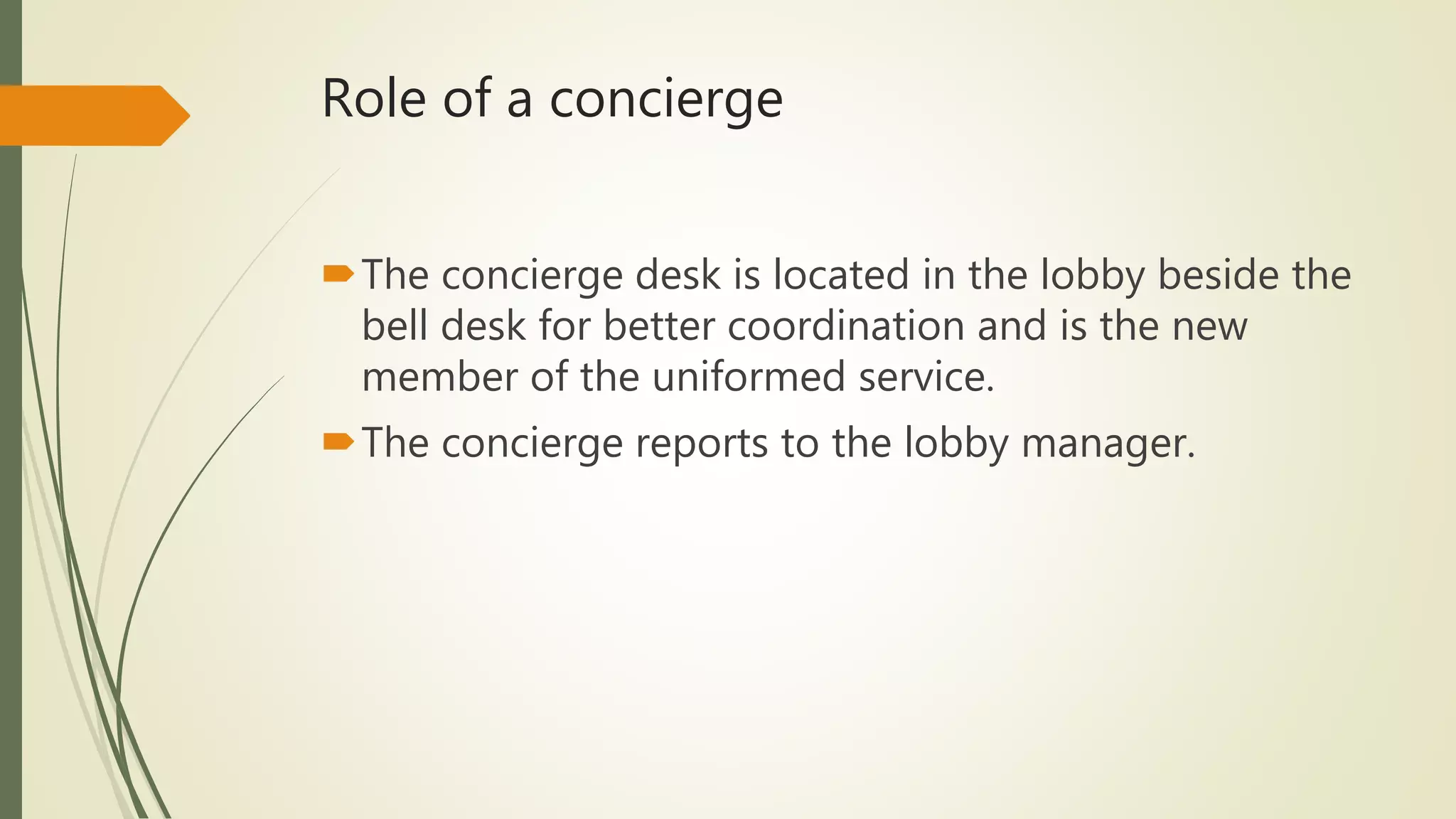 Role of the concierge | PPTX