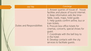 Role of the concierge | PPTX