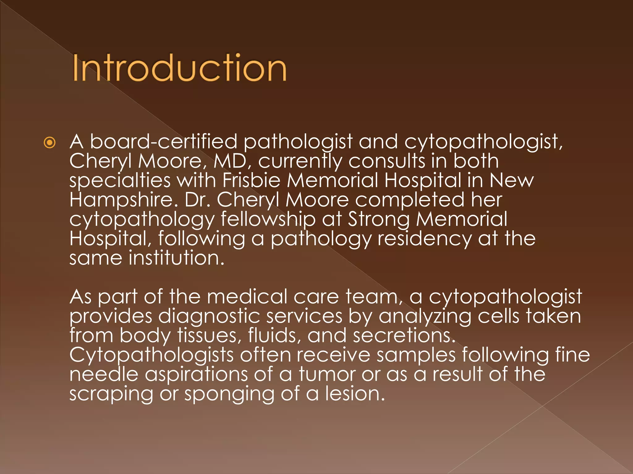 Role of the Cytopathologist | PPTX | Medical Health