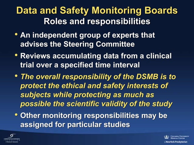 Watching From Above: The Role of the DSMB | PPTX | Blood Disorders ...
