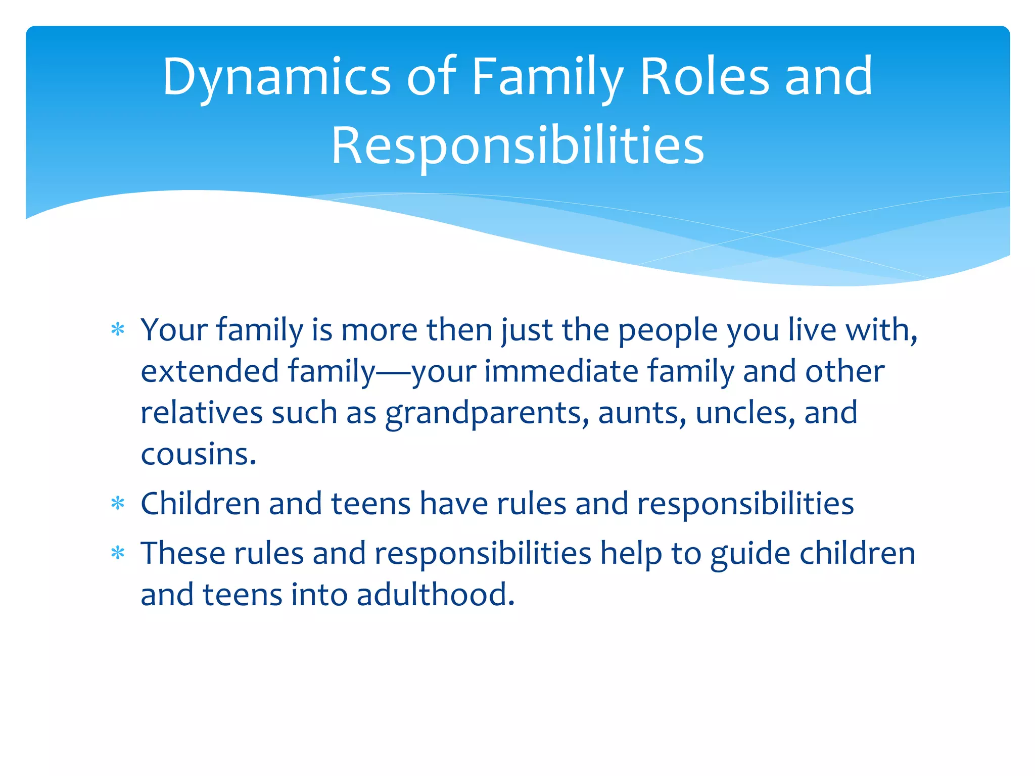Role of the family | PPTX