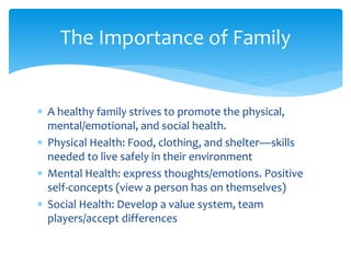 Role of the family | PPTX