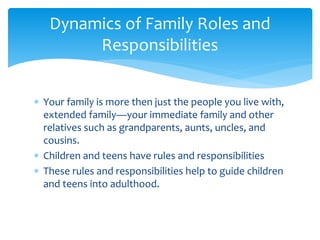 Role of the family | PPTX