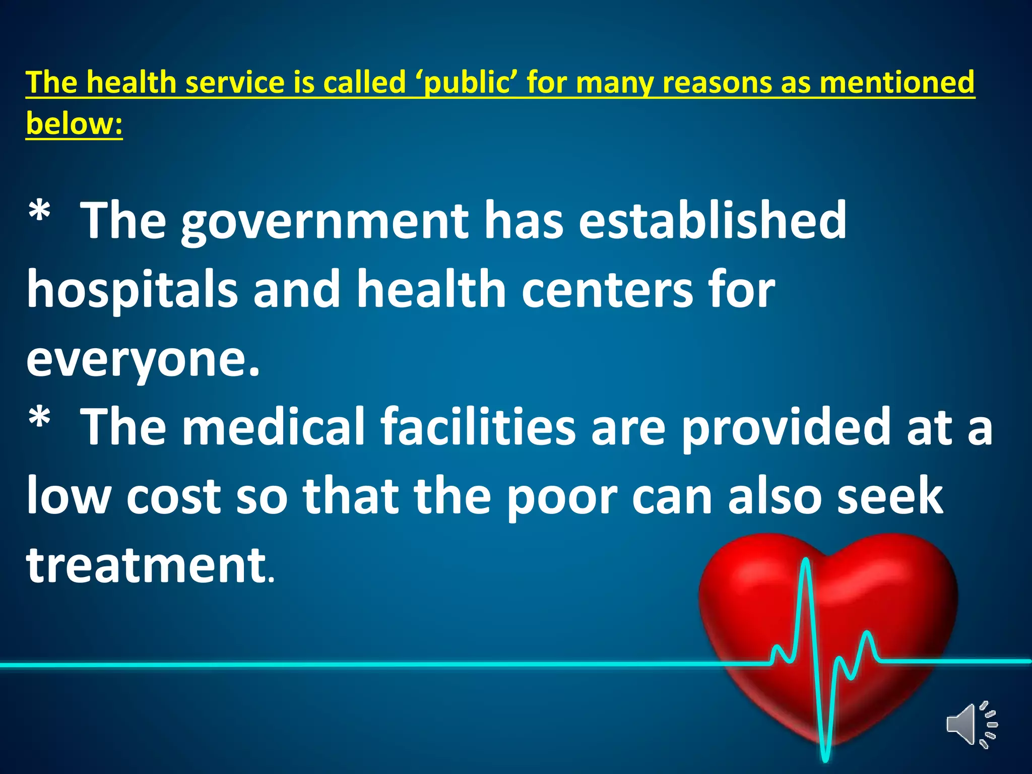 Role of the govt. in health class 7th civics | PPTX