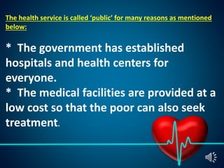 Role of the govt. in health class 7th civics | PPTX