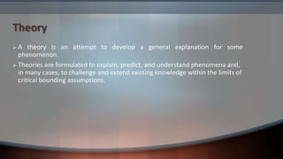 Role of theory in research | PPTX