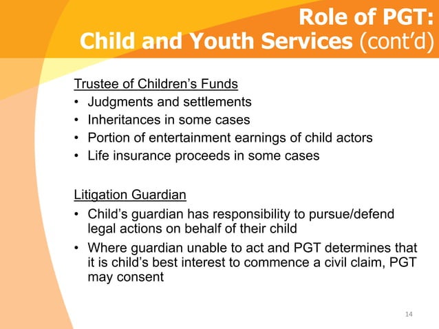 Role of the Public Guardian and Trustee | PPT