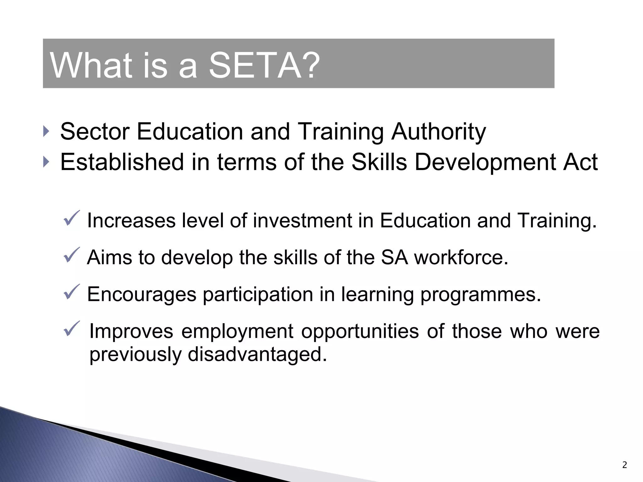 Role of the seta and sdf | PPT