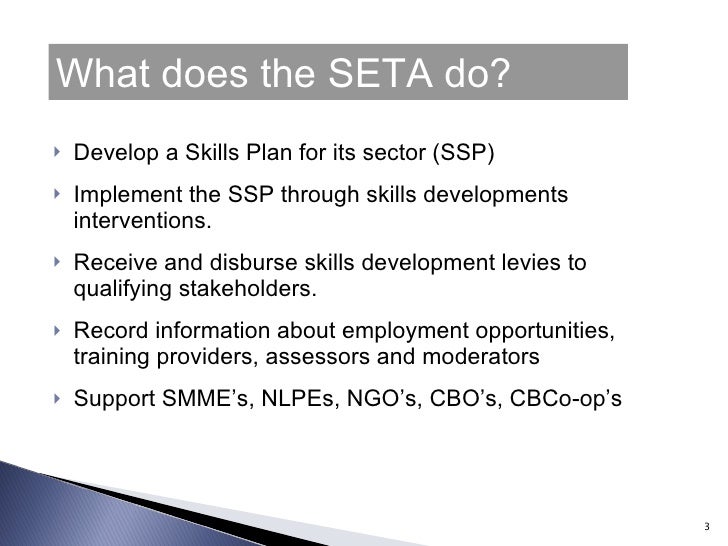 Role of the seta and sdf