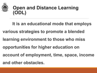 Role of the student in odl | PPT