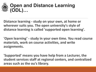 Role of the student in odl | PPT