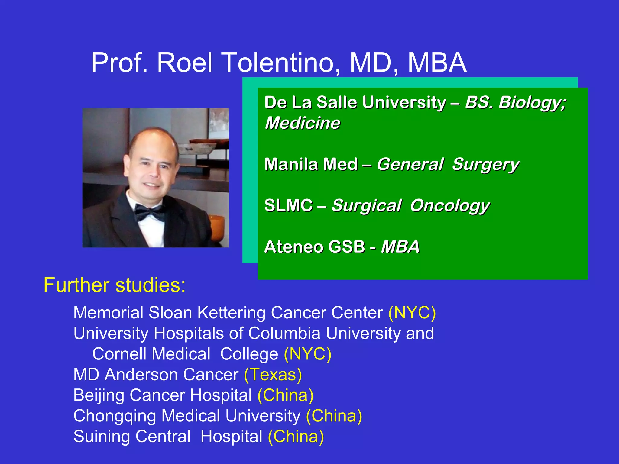 Role of the surgical oncologist in cancer management lecture | PPT