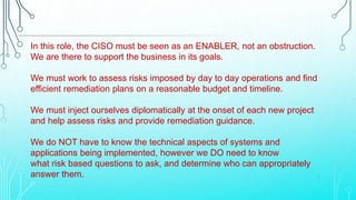 Role of the virtual ciso | PPTX | IT and Internet Support | Internet