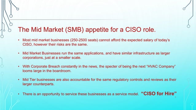 Role of the virtual ciso | PPTX | IT and Internet Support | Internet