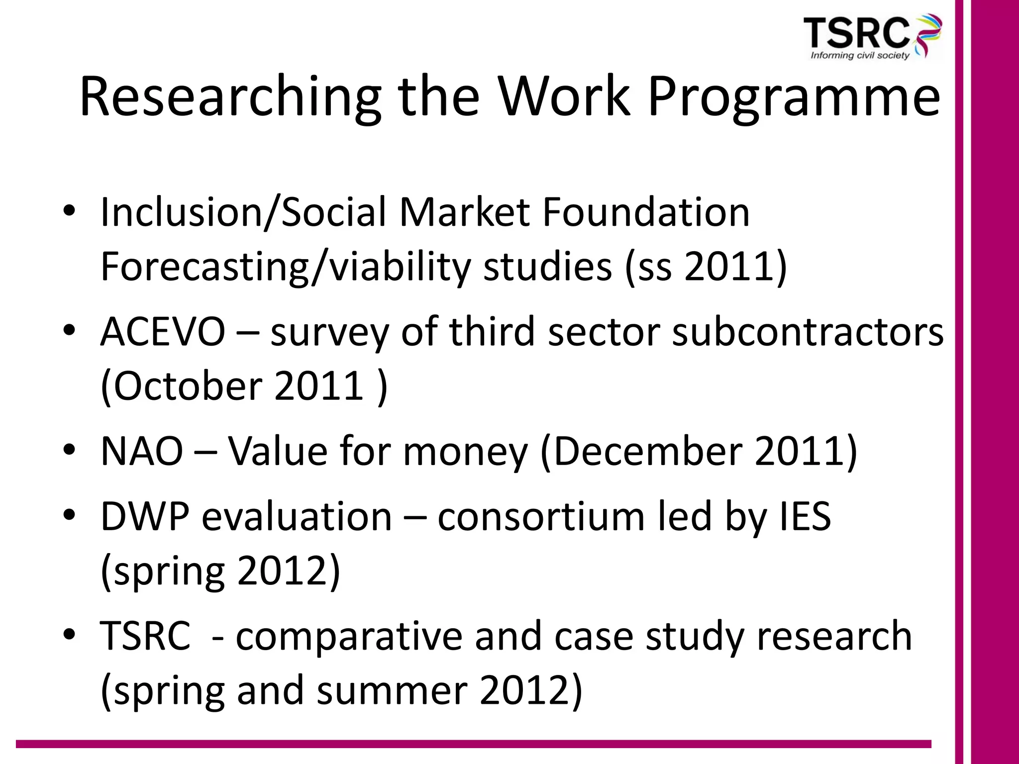 Role of third sector in employment services, j rees | PPT