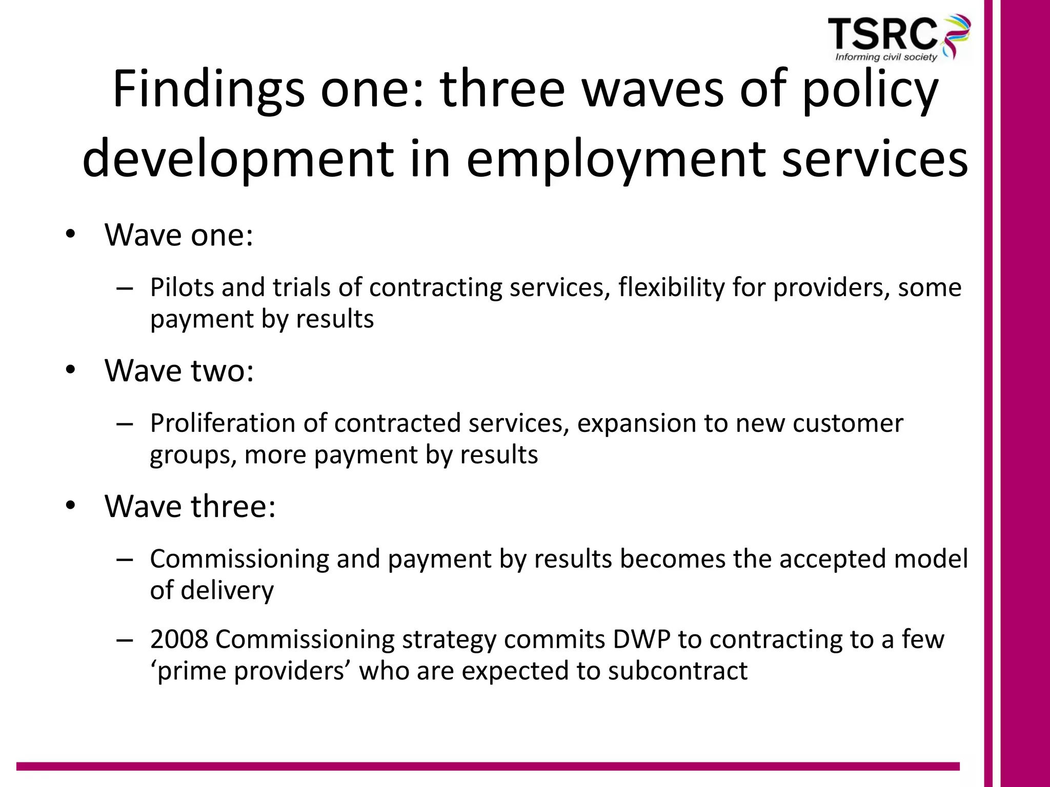 Role of third sector in employment services, j rees | PPT