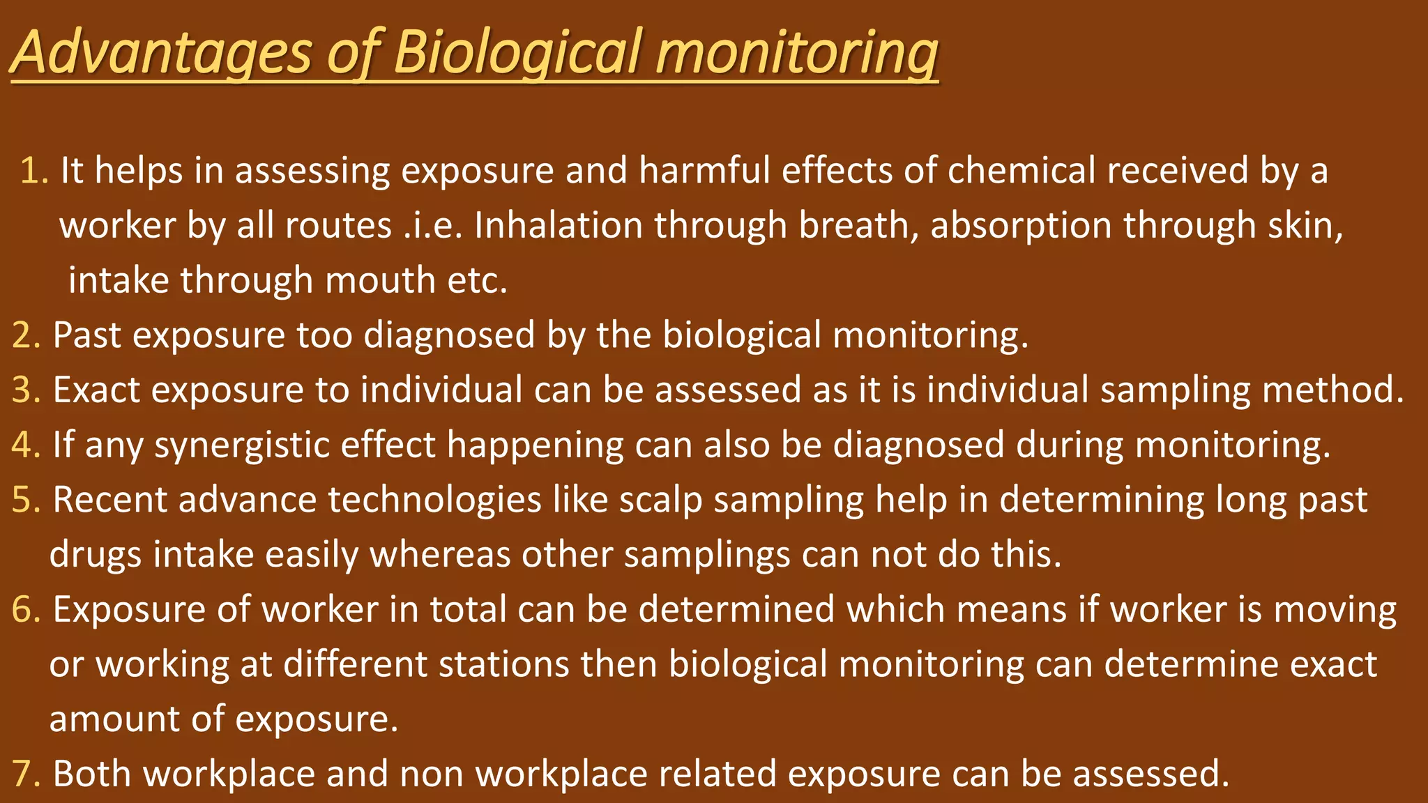 Role of toxicological analysis in biological monitoring .r | PPTX