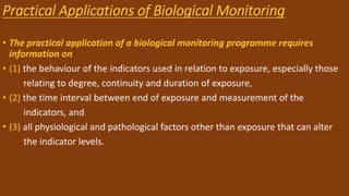 Role of toxicological analysis in biological monitoring .r | PPTX