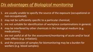 Role of toxicological analysis in biological monitoring .r | PPTX