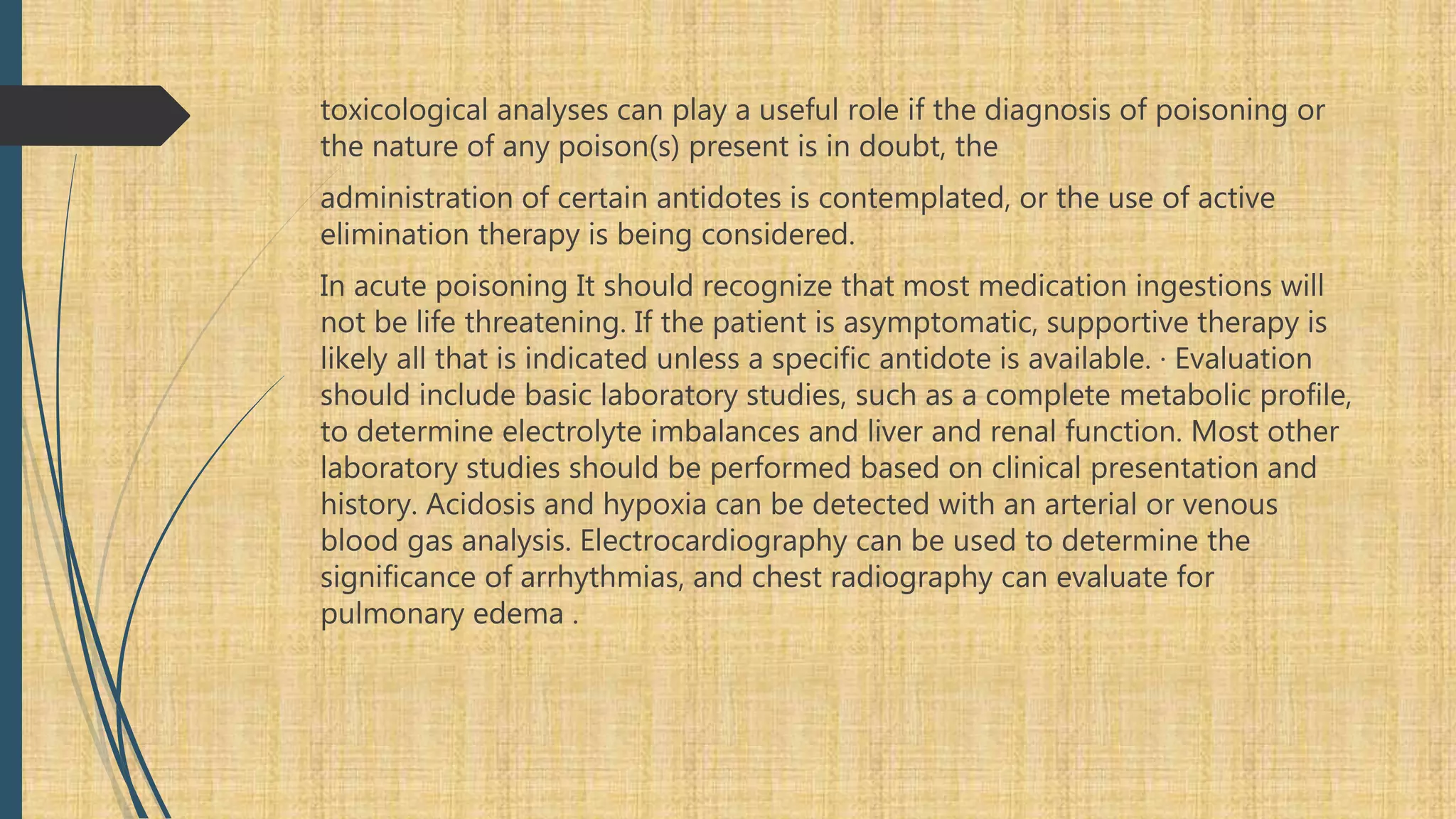 Role of toxicological analysis in therapeutic monitoring | PPT