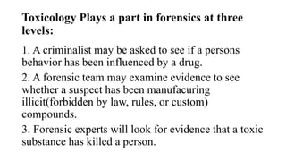 Role of toxicology findings and drug Recognition expert | PPTX