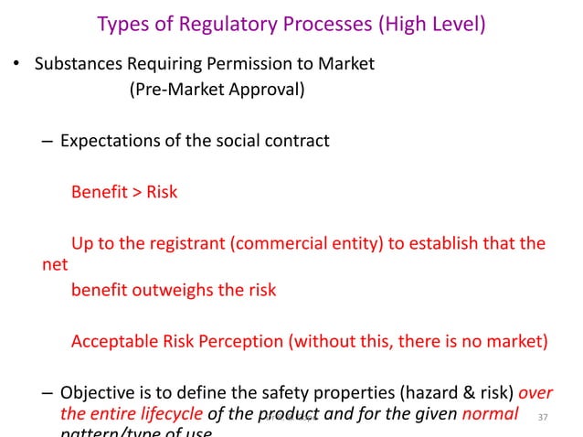 Role of toxicology in regulatory processes 1 | PPTX | Chemistry | Science