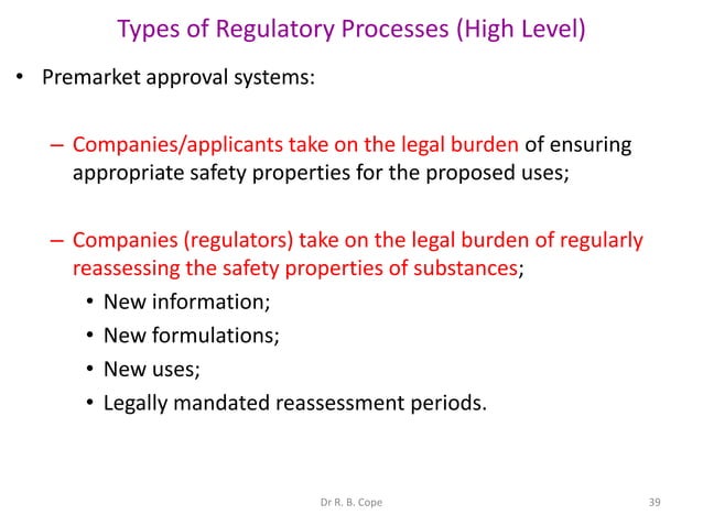 Role of toxicology in regulatory processes 1 | PPTX | Chemistry | Science