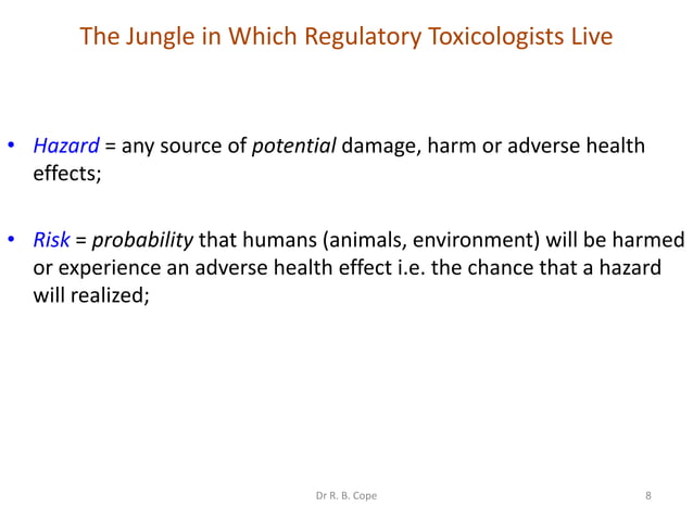 Role of toxicology in regulatory processes 1 | PPTX | Chemistry | Science