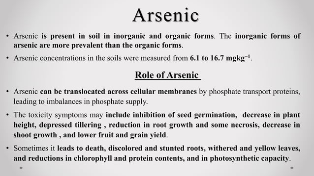 Role of trace elements in Plant and Soil | PPTX | Science