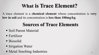 Role of trace elements in Plant and Soil | PPTX