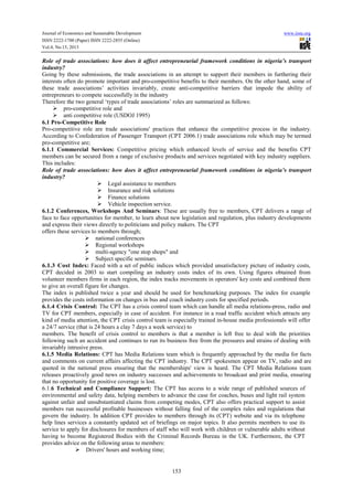 Role of trade associations how does it affect entrepreneurial framework conditions in nigeria’s ...