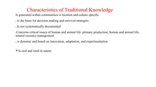 Role of Traditional Knowledge in Conservation.pptx