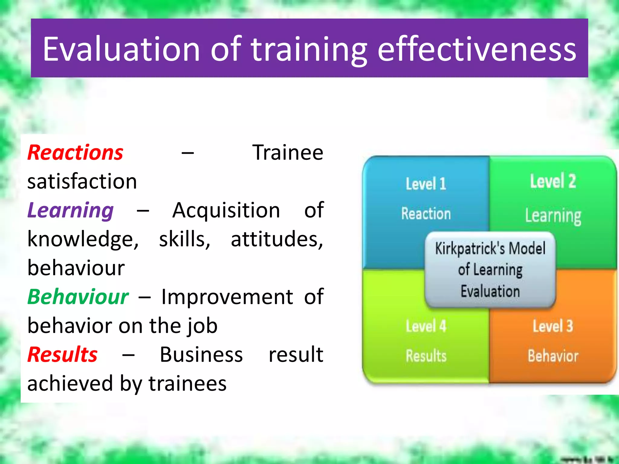 Role of Trainers and Factors affecting Training Effectiveness | PPTX