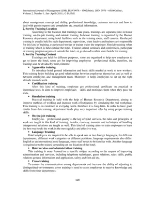 Role of training and development in promoting the growth of hospitality ...