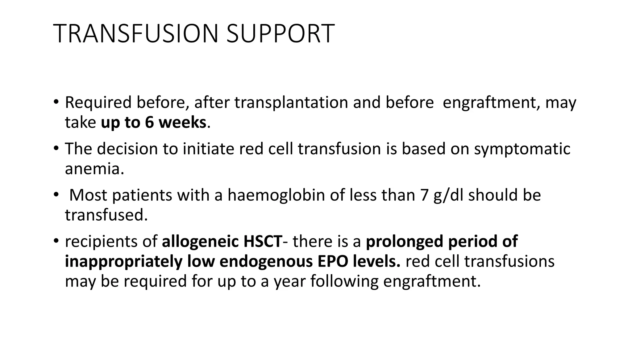 Role of transfusion medicine in hematopoietic stem cell | PPTX
