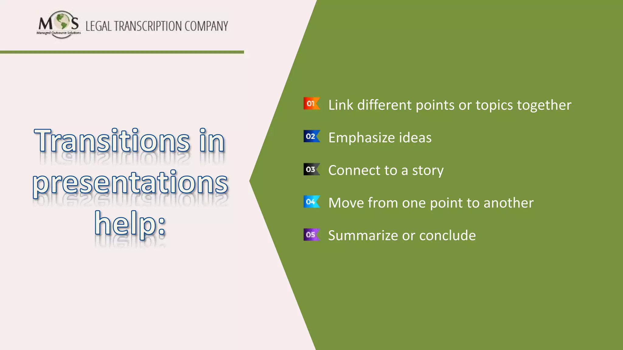 Role of Transition Words in Presentations | PPT