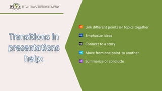 Role of Transition Words in Presentations | PPT