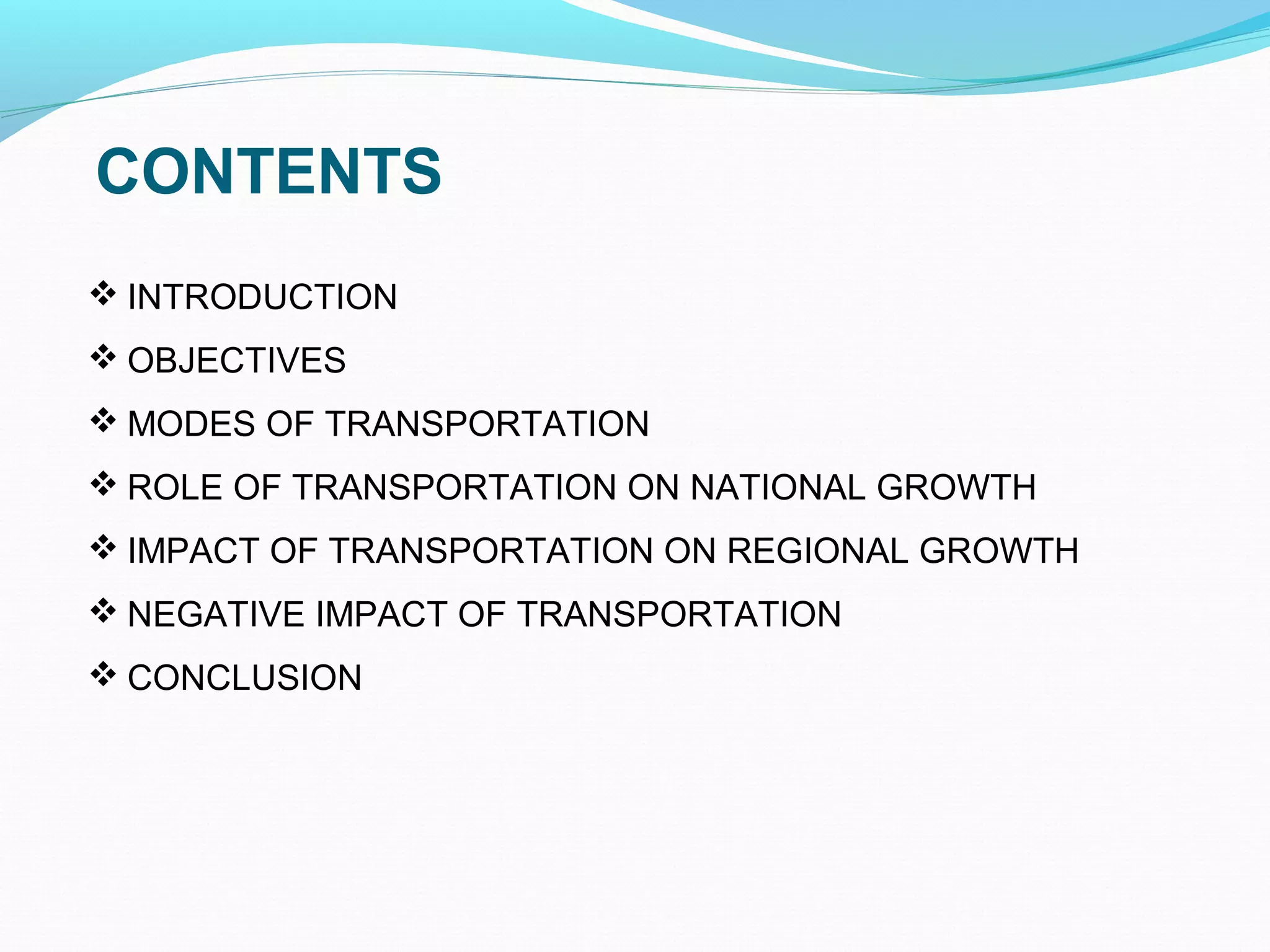 Role of transportation | PPT