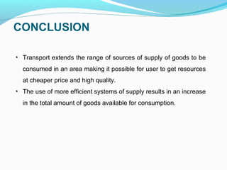 Role of transportation | PPT