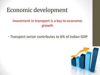 Role of transportation in Development | PPTX