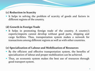 Role of transportation in urban development | PPTX