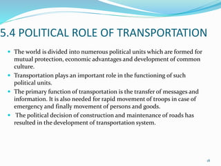 Role of transportation in urban development | PPTX