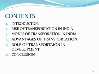 Role of transportation in urban development | PPTX