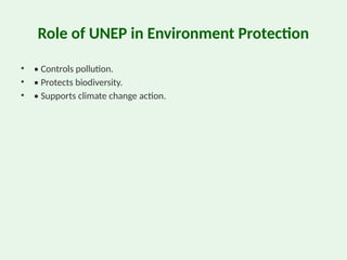 Role of UNEP - Environmental education | PPTX