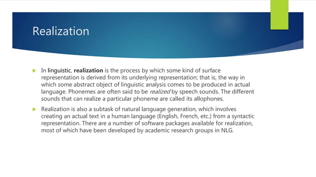 Role Of Unification And Realization In Natural Language Generation Ppt