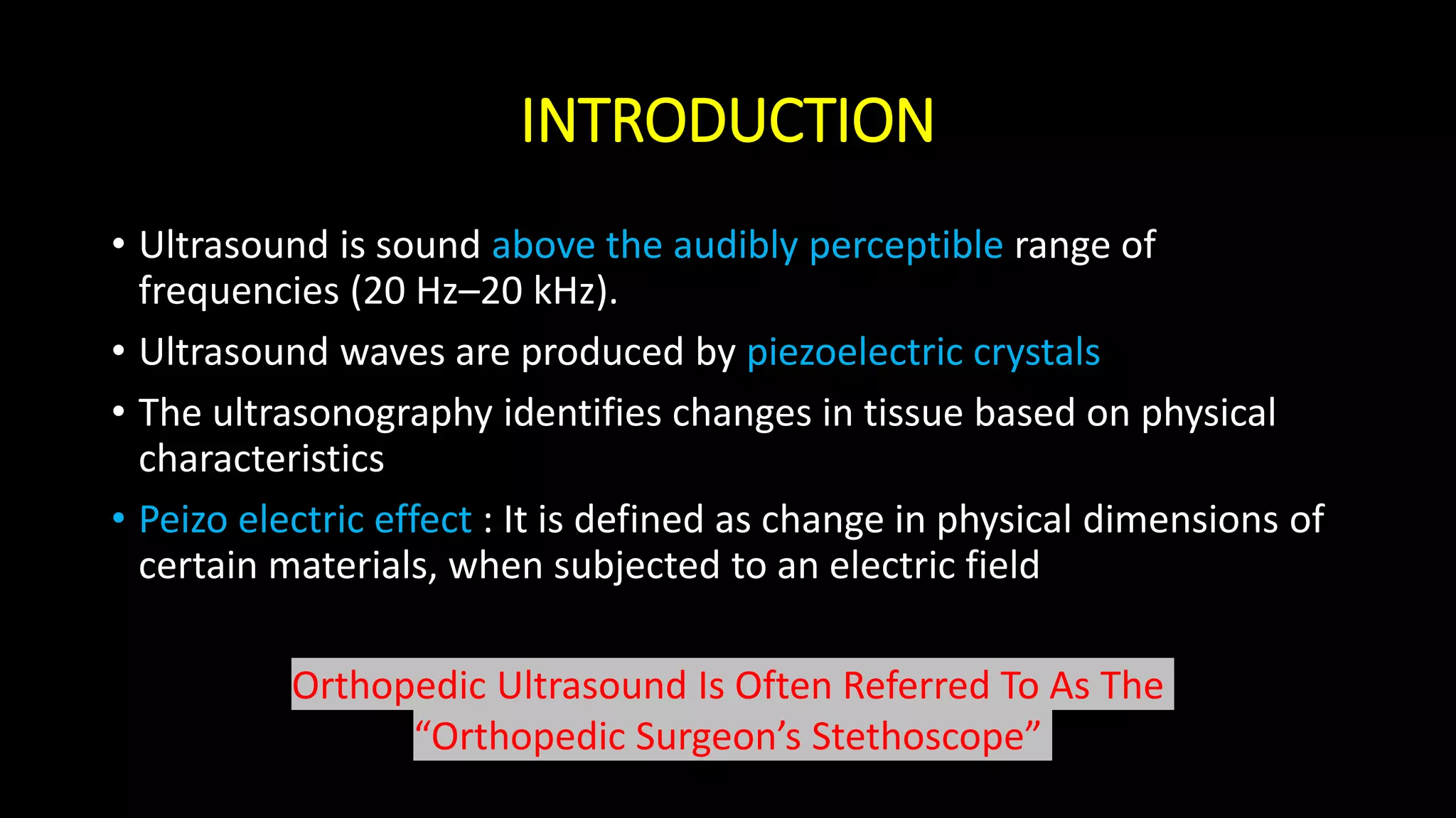 Role of usg in orthopedics | PPTX